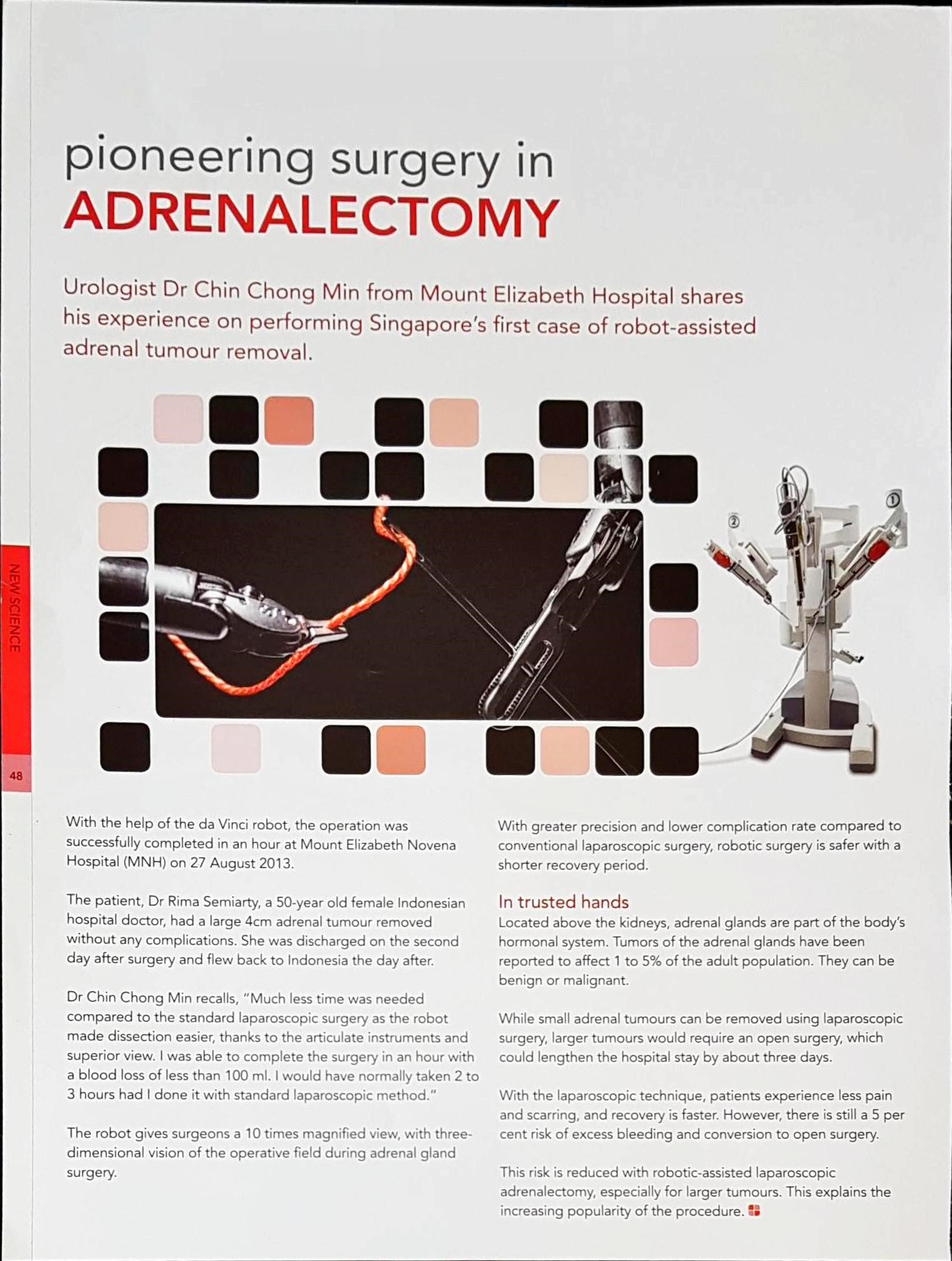 Robotic Laparoscopic Adrenalectomy Chin Chong Min Urology And Robotic